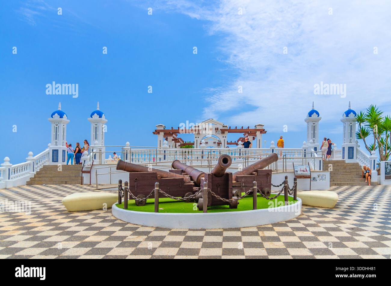 Benidorm, Spain, June 3, 2025: Cannons monument on Placa de Santa Anna ...