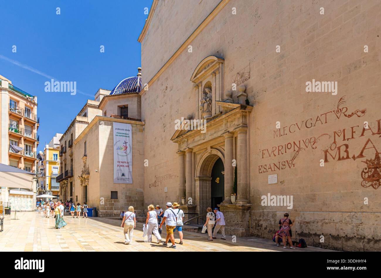 Alicante, Spain, June 1, 2025: people walking Plaza del Abad Penalva ...