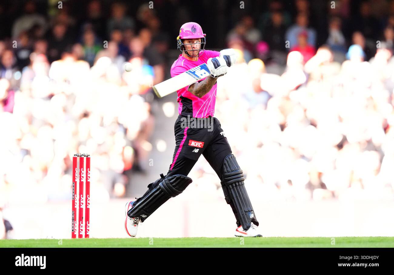Josh Philippe of the Sixers bats during the BBL match between the ...