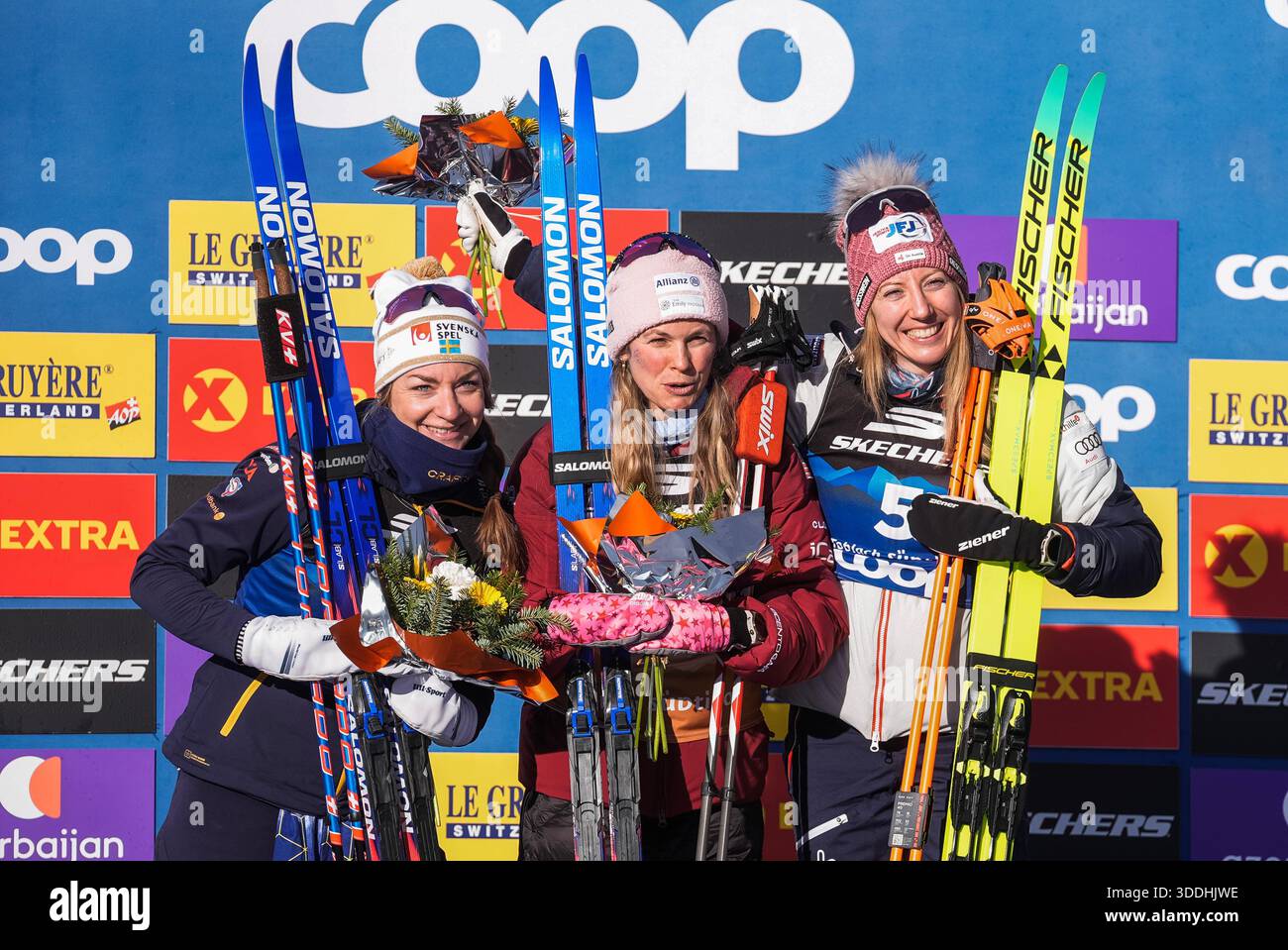 Toblach, Italy 20260101. USA's Jessie Diggins won the women's 20 km ...
