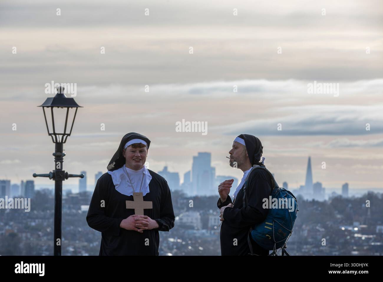 Darts fans arriving in fancy dress on day eighteen of the Paddy Power ...
