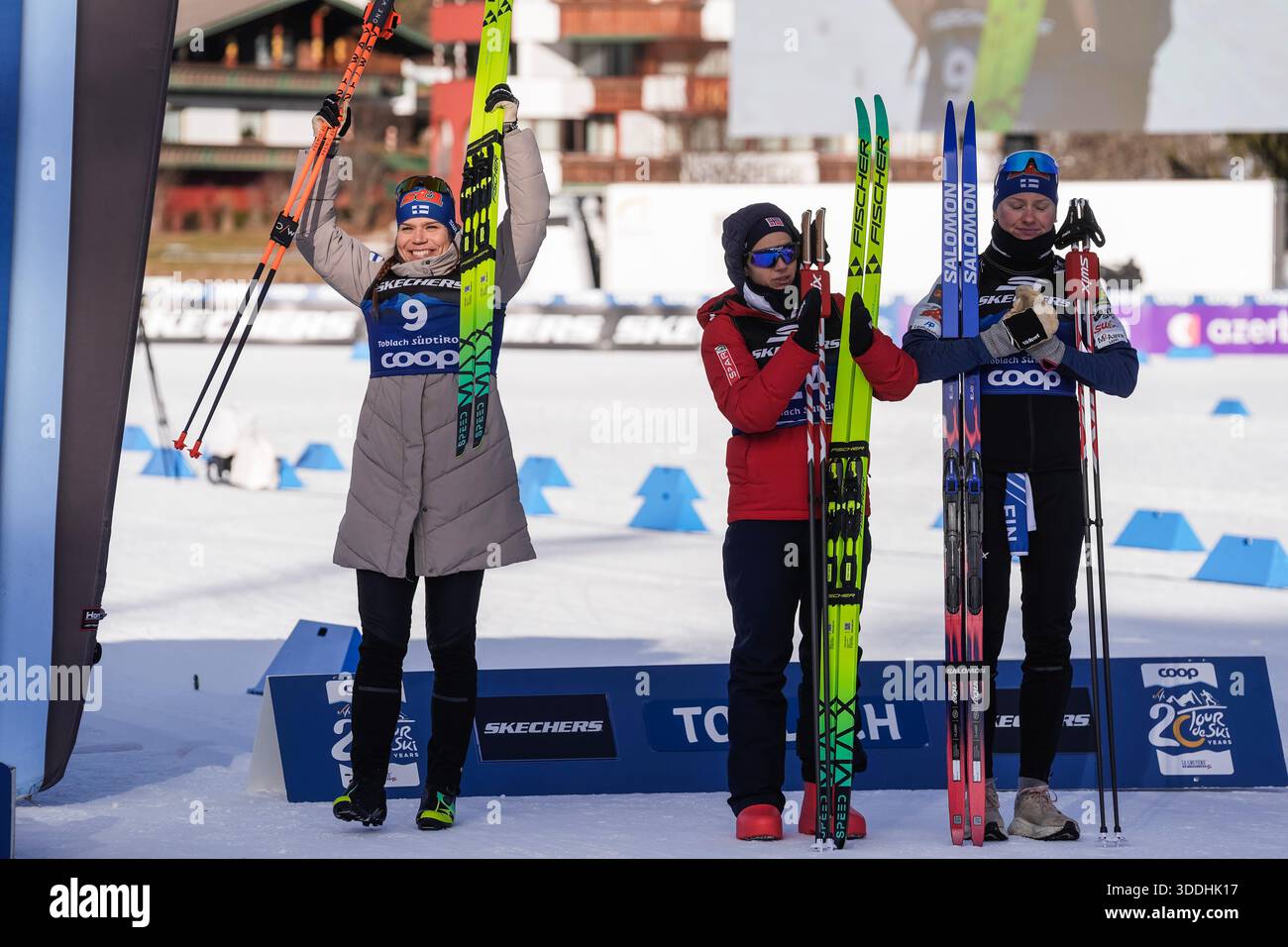 Toblach, Italy 20260101. USA's Jessie Diggins won the women's 20 km ...
