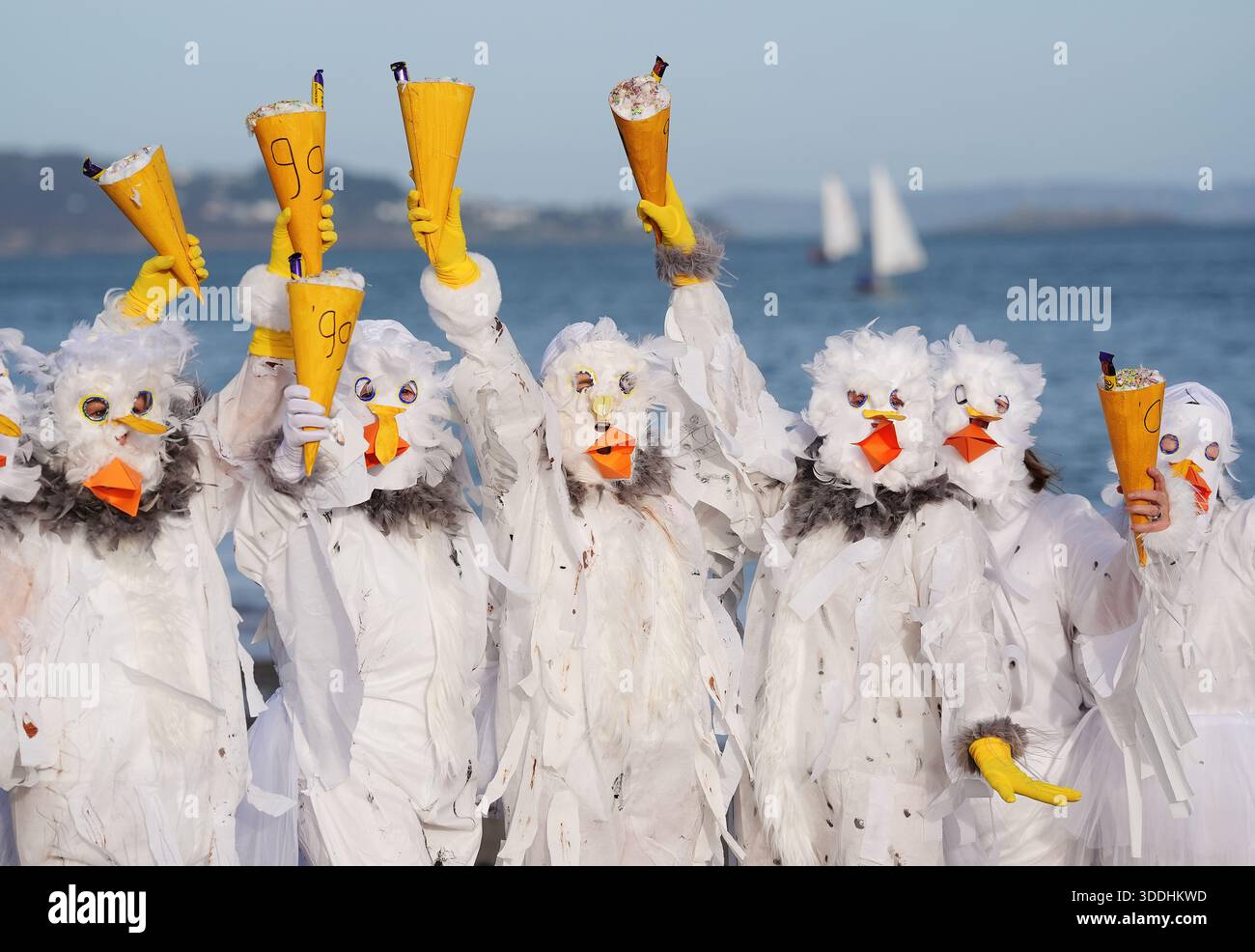 Members of the Bray Beach Bathers on the beach ahead of the annual New ...