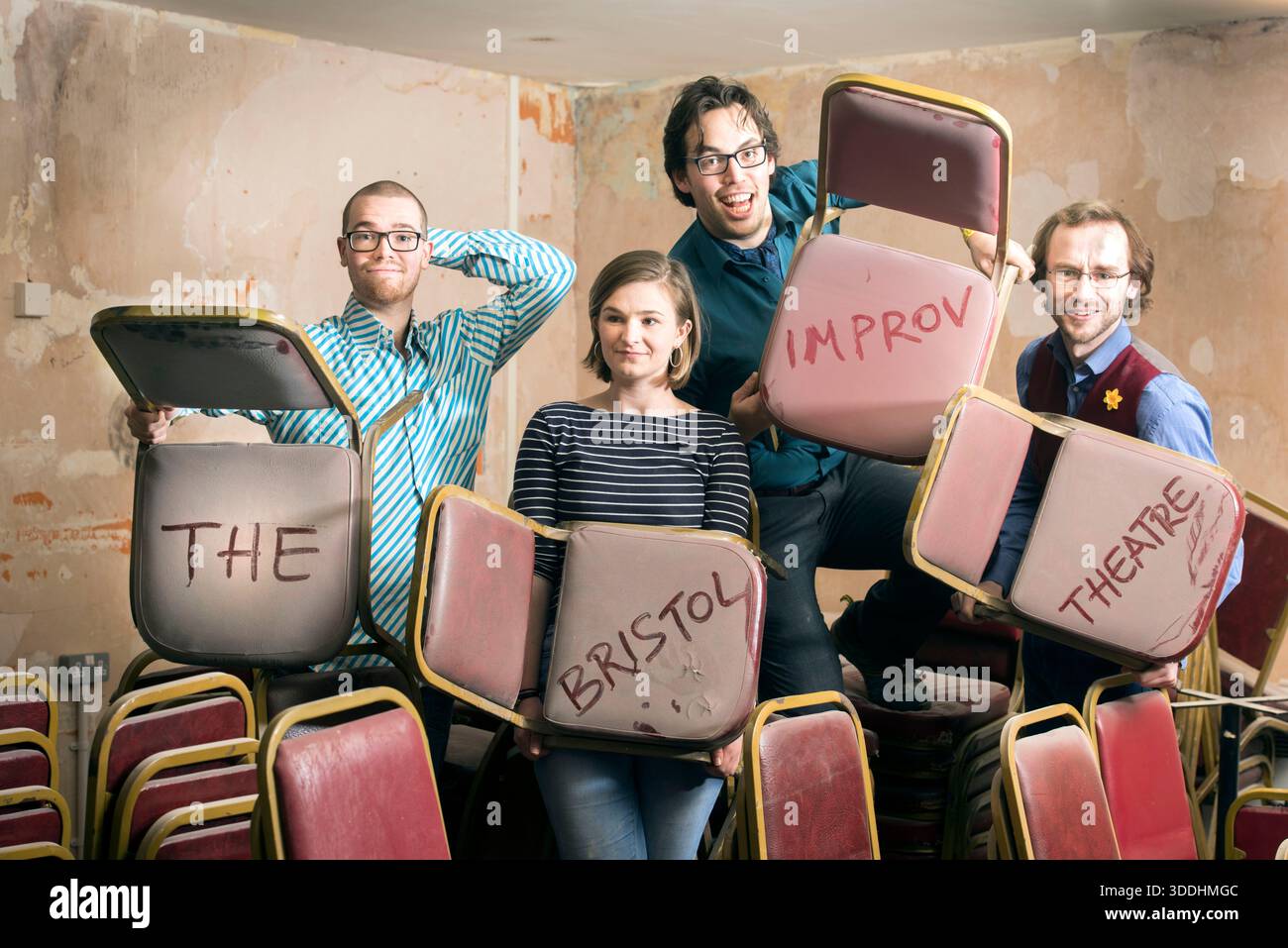The Bristol Improv Theatre - (L-R) Alex Hoyle (Stage Mngr), Andrew Yeoh ...