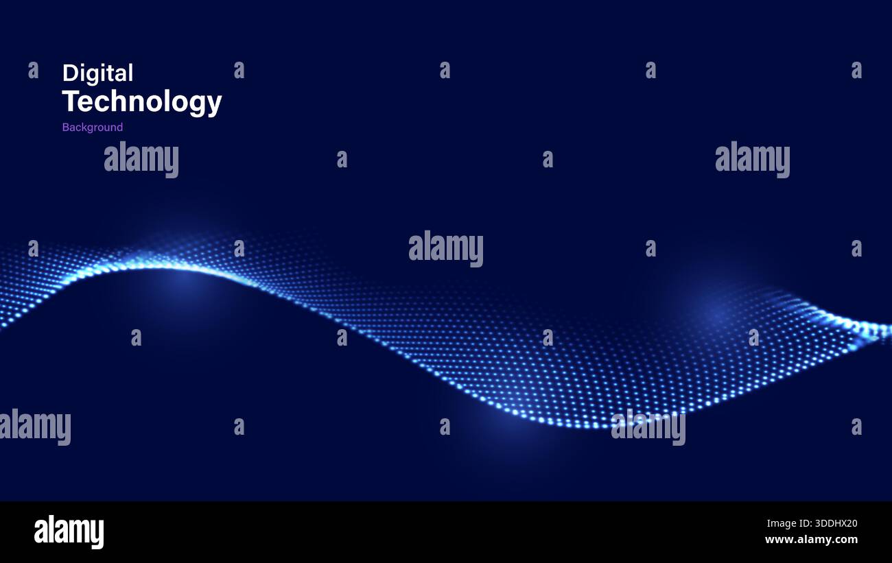 Digital Wave Pattern Background. Science Technology Presentation Vector ...