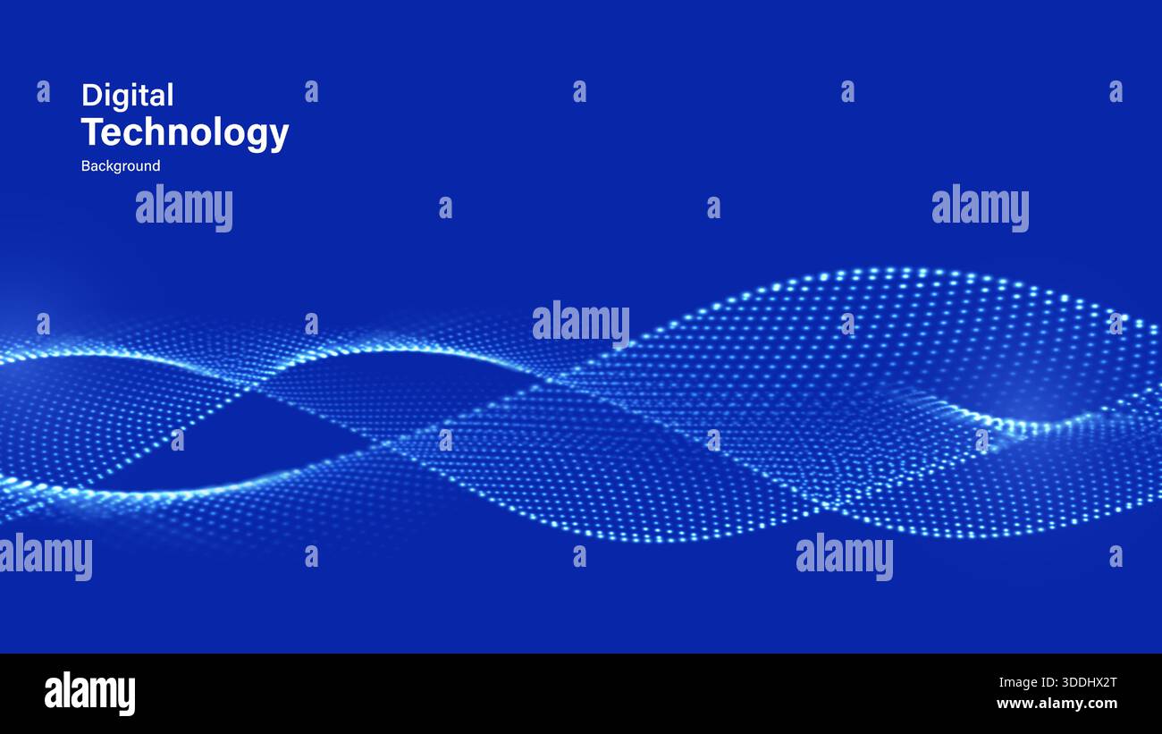 Digital Wave Pattern Background. Science Technology Presentation Vector ...