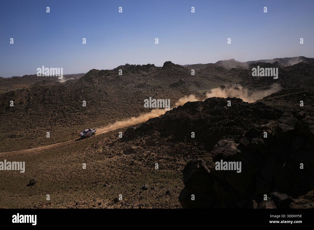 Driver Hernan Garces and co-driver Juan Pablo Latrach drive during a ...