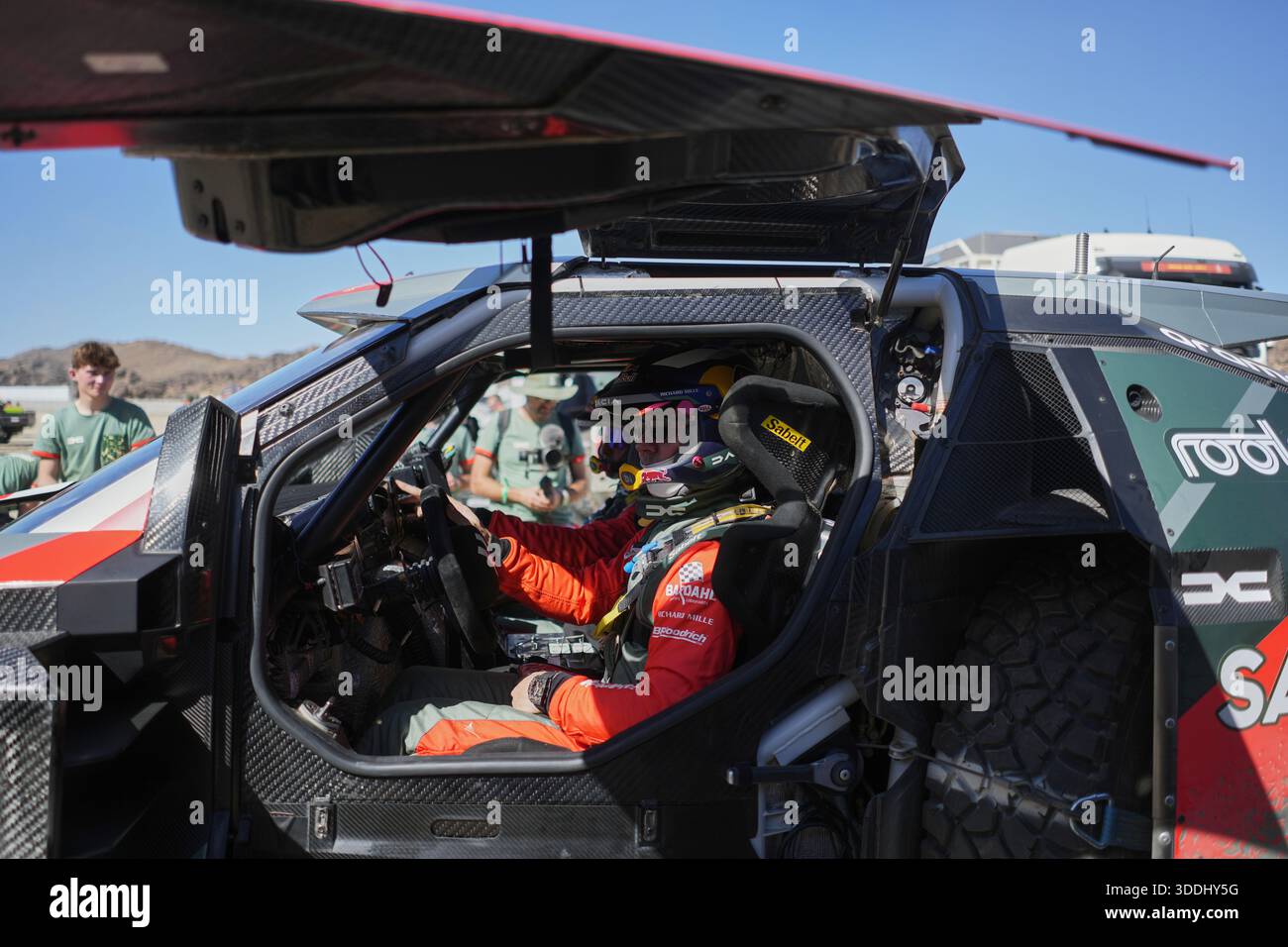 Driver Sebastien Loeb prepares to drive during a training two days ...
