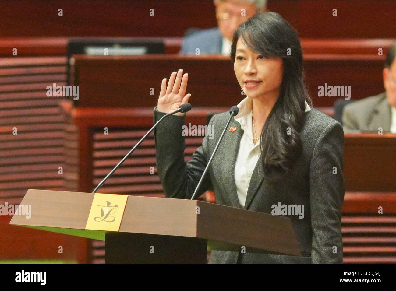 Joephy Chan Wing-yan (front), member-elect of Eighth Legislative ...
