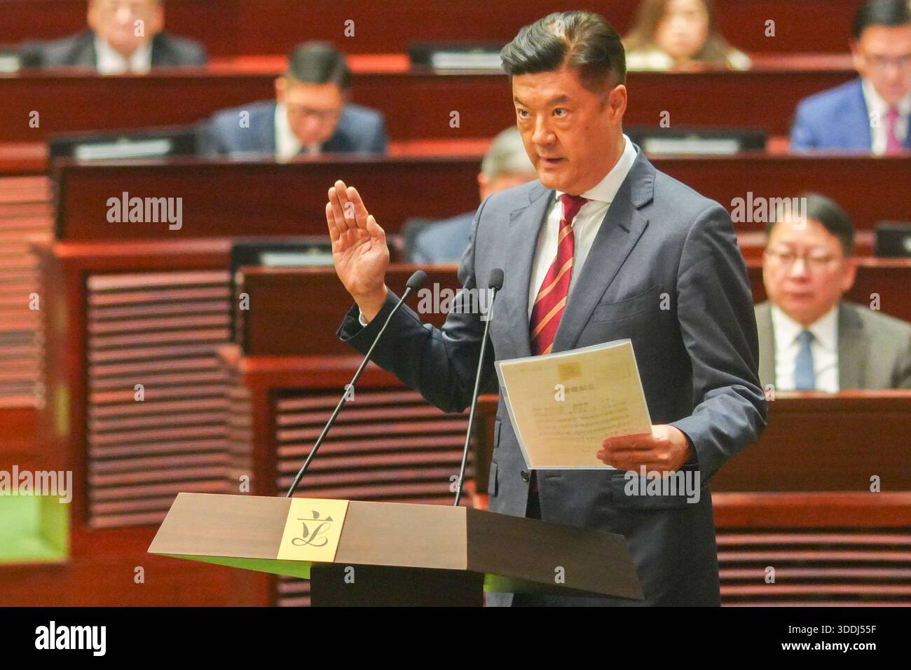 Andrew Yao Cho-fai (front), member-elect of Eighth Legislative Council ...