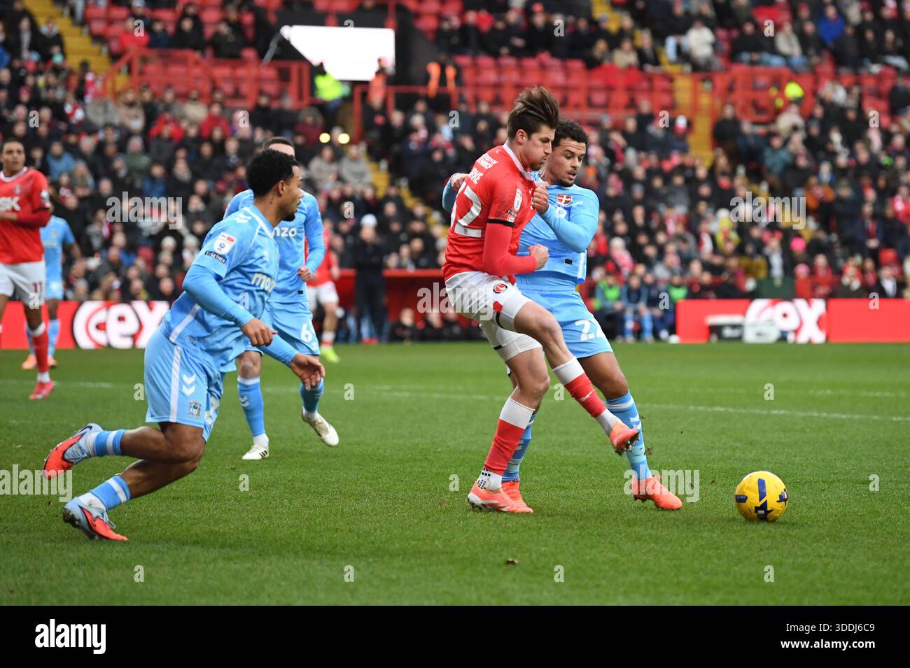 London, England. 1st Jan 2026. Reece Burke and Joel Latibeaudiere ...