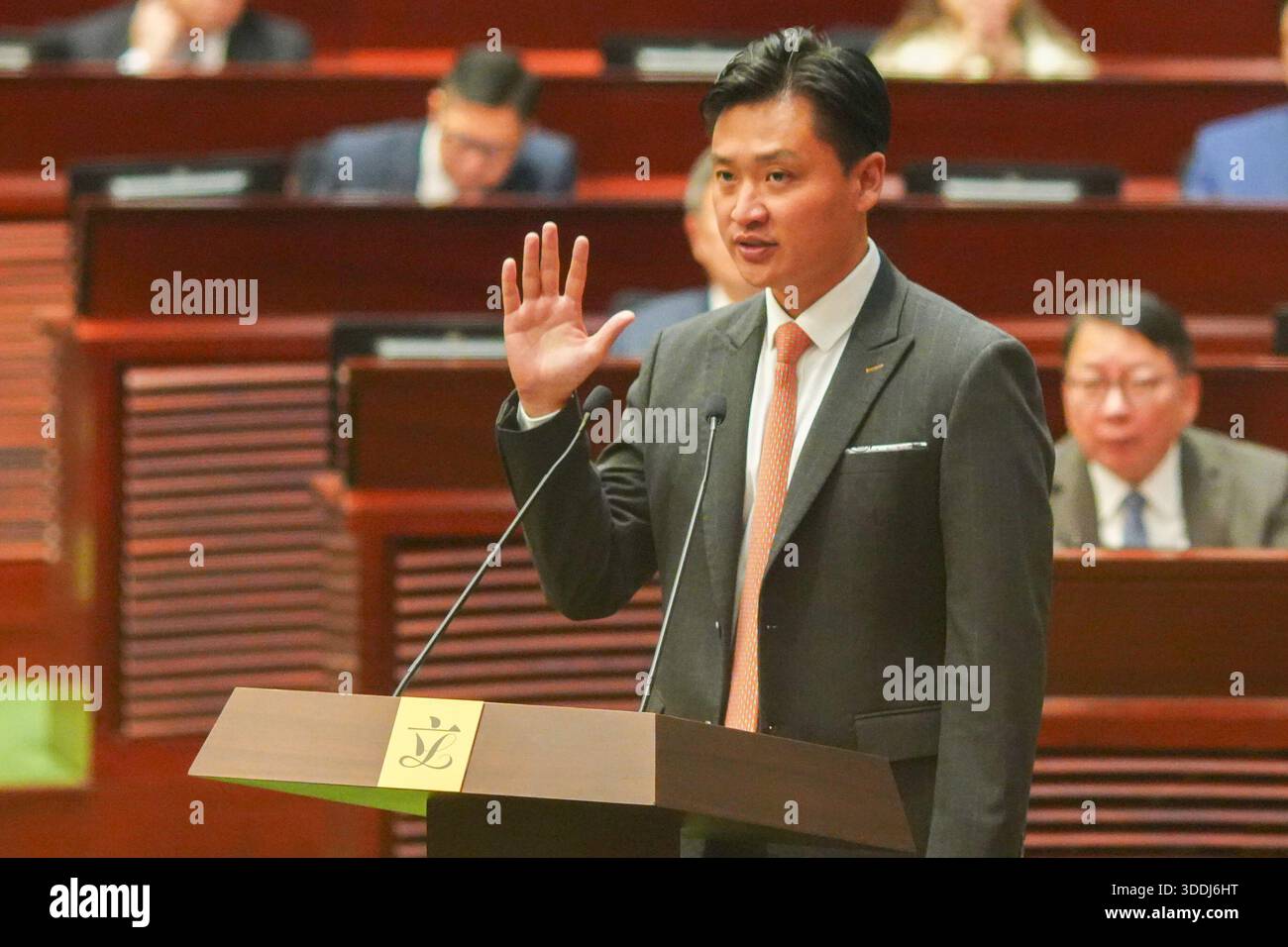 Vincent Cheng Wing-shun (front), member-elect of Eighth Legislative ...