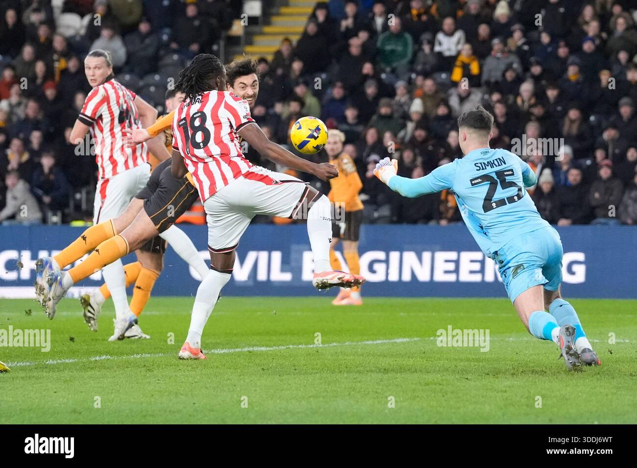 Hull City's Matt Crooks (obscured) during the Sky Bet Championship ...