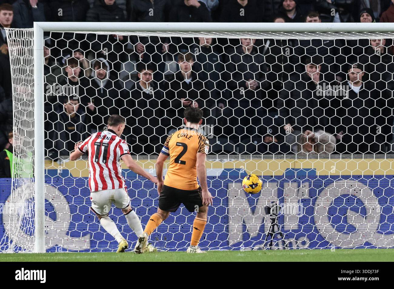 Robert Bozenik of Stoke City scores to make it 0-1 during the Sky Bet ...