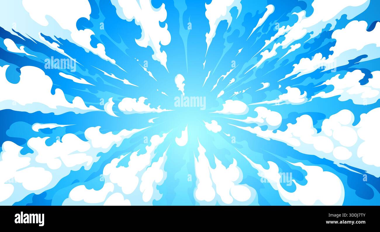 Anime blue sky cloud Stock Vector Images - Alamy