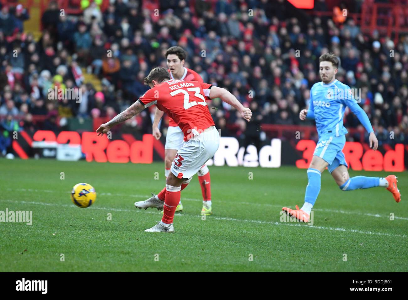 London, England. 1st Jan 2026. Charlie Kelman shoots during the Sky Bet ...