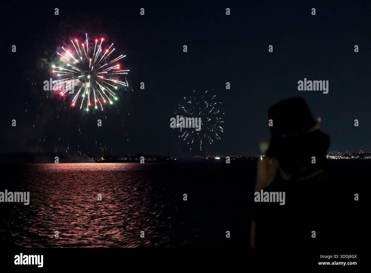 Revellers watch as fireworks light up Toronto's inner harbour to ring ...
