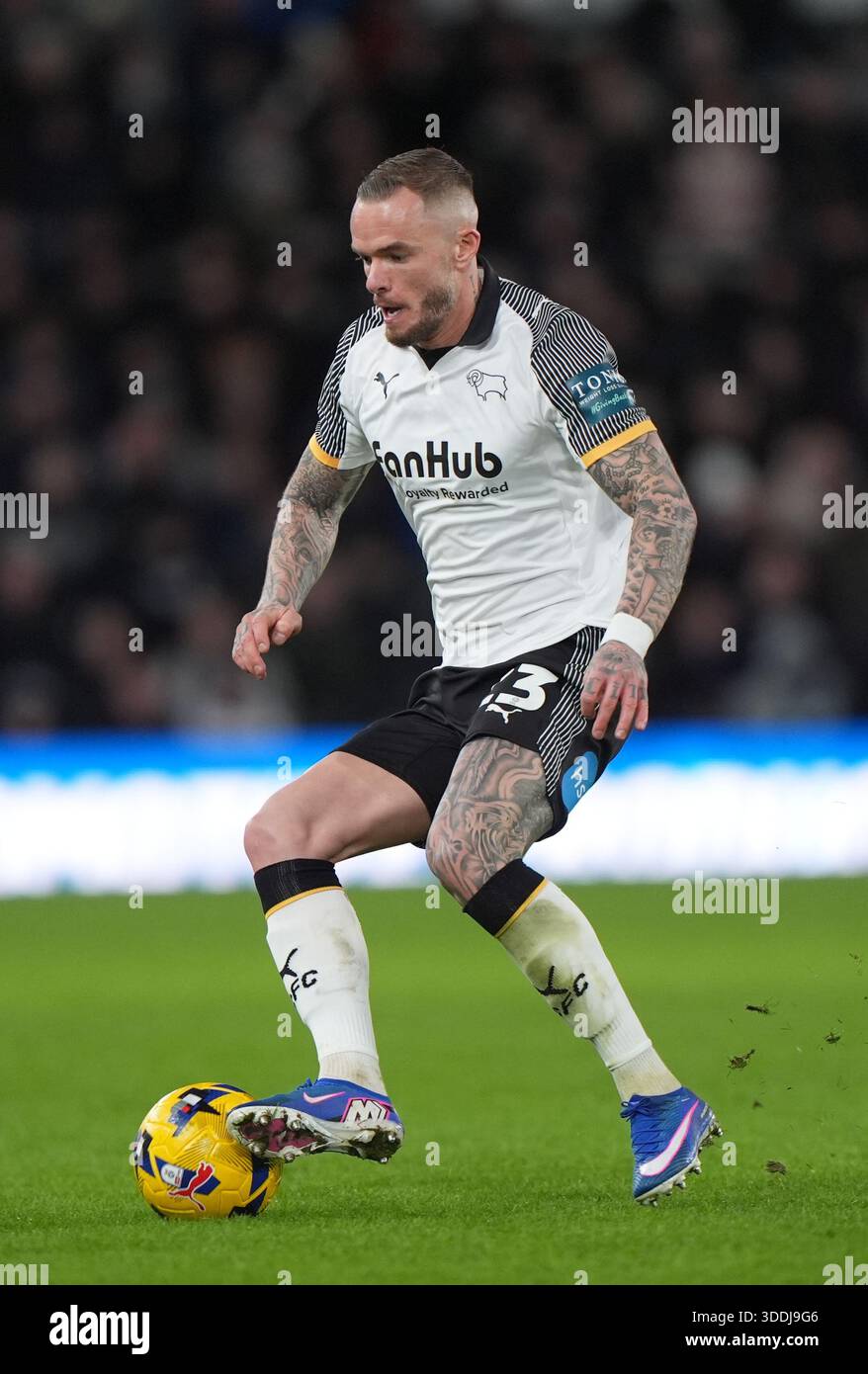 Derby County's Joe Ward in action during the Sky Bet Championship match ...