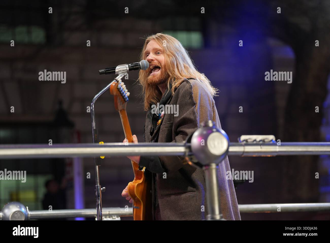 Sam Ryder performing during the New Year's Day Parade in central London ...