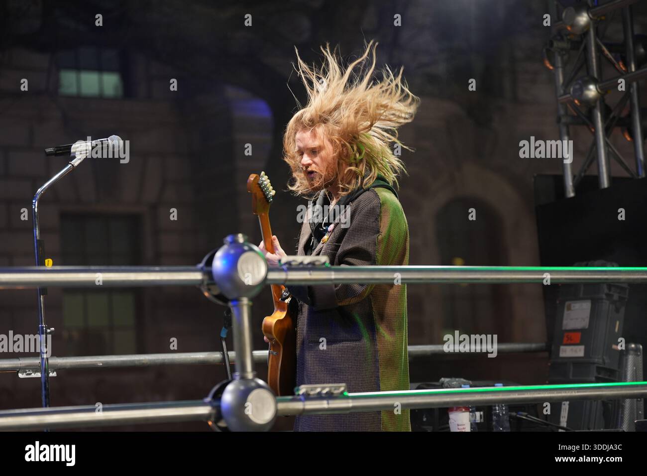 Sam Ryder performing during the New Year's Day Parade in central London ...