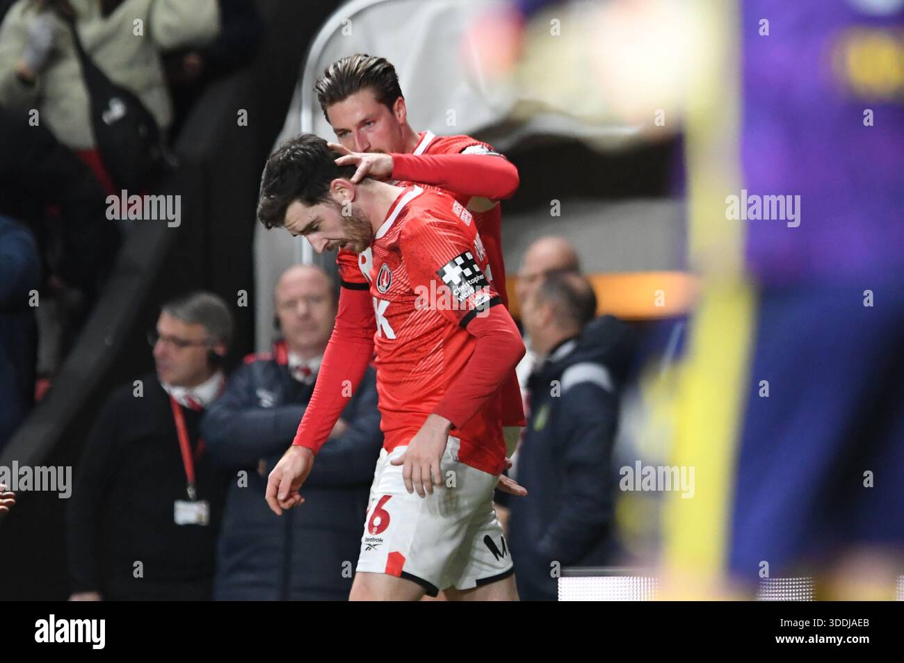 London, England. 1st Jan 2026. Joe Rankin-Costello celebrates with ...