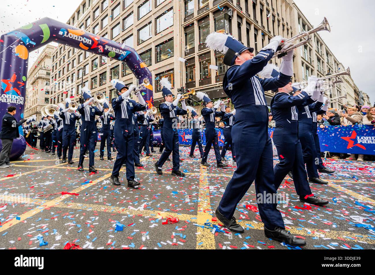 London, UK. 1 Jan 2026. Hickory Ridge Blue Regiment practice and are ...