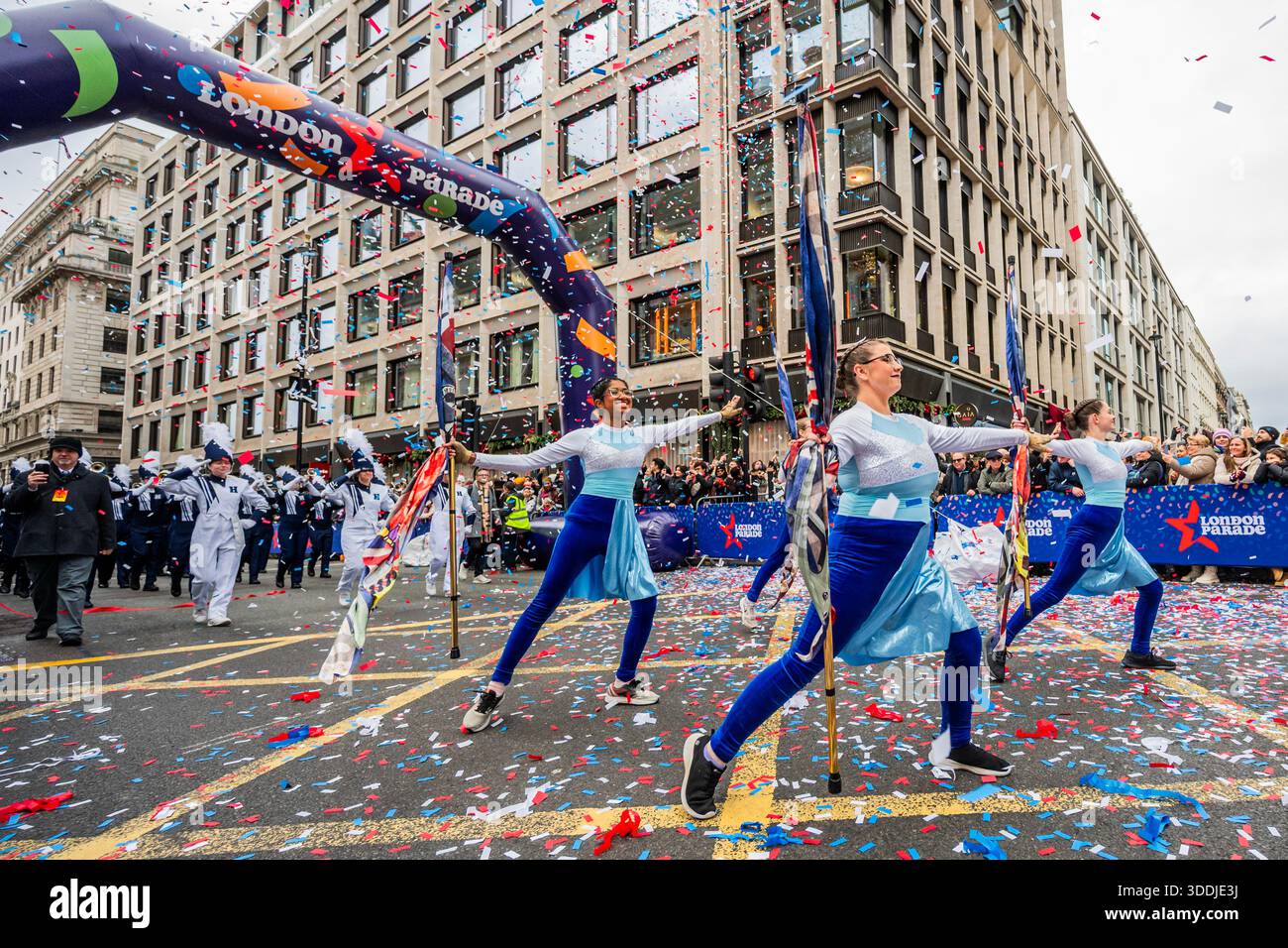 London, UK. 1 Jan 2026. Hickory Ridge Blue Regiment practice and are ...