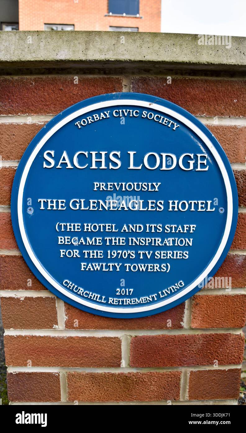 Fawlty towers plaque torquay hi-res stock photography and images - Alamy