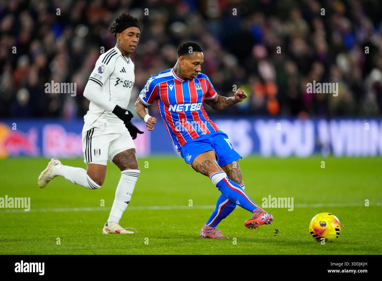 Fulham's Kevin (left) and Crystal Palace's Nathaniel Clyne battle for ...