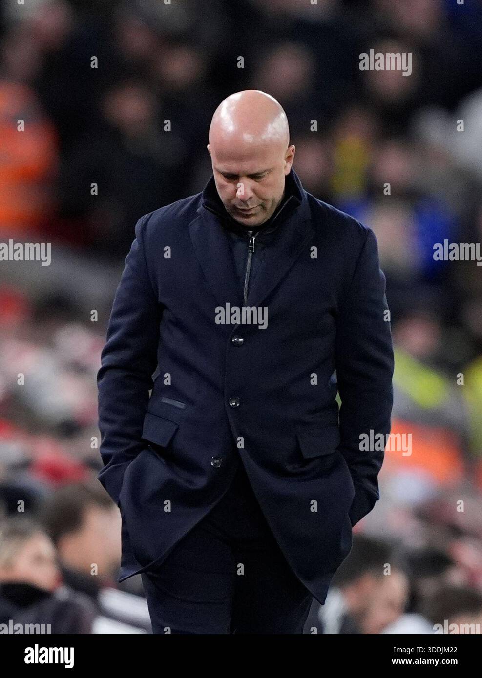 Liverpool manager Arne Slot during the Premier League match at Anfield ...