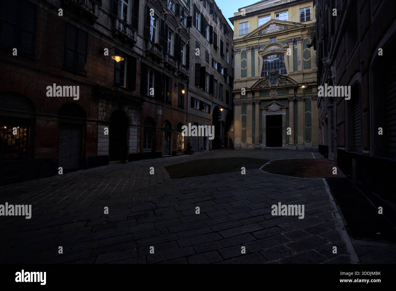 Genova, Italy - 18TH NOVEMBER 2025 - Square enclosed by tall building ...