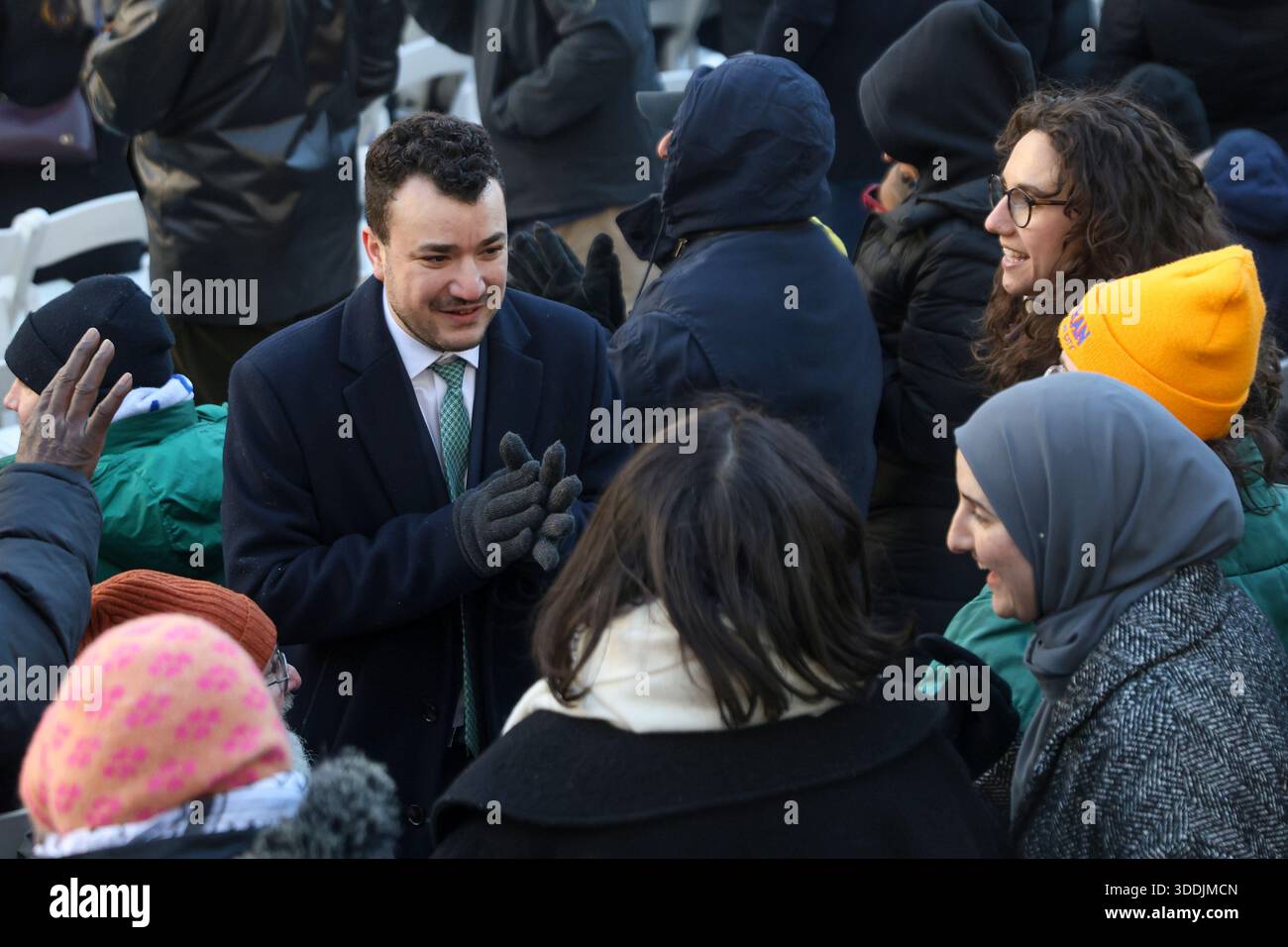 Mahmoud Khalil arrives for the public swearing-in ceremony for Mayor ...