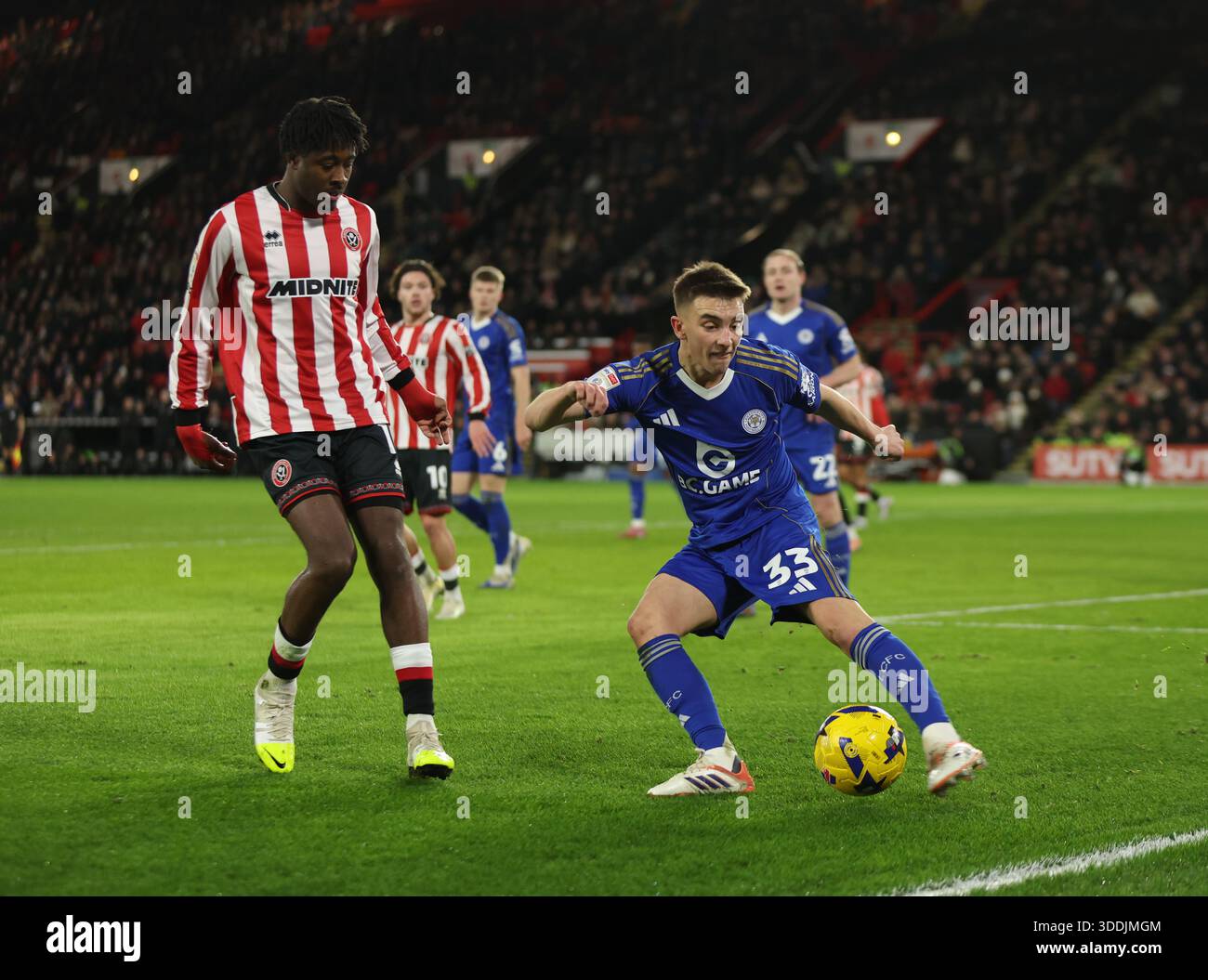 Leicester City's Luke Thomas controls the ball the Sky Bet Championship ...