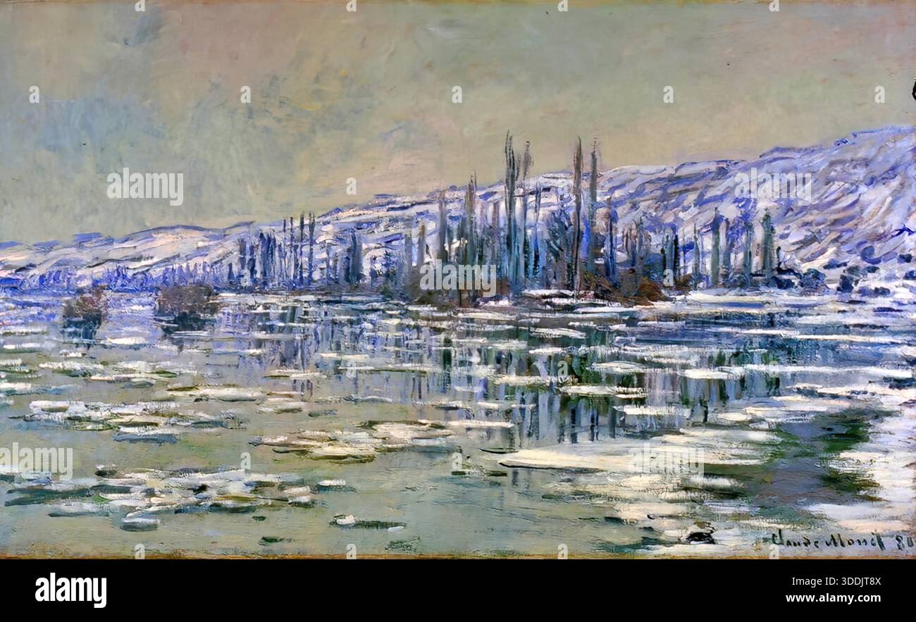 The Break-up of the Ice La Dbcle Les Glaons Claude Monet 1880 oil on ...