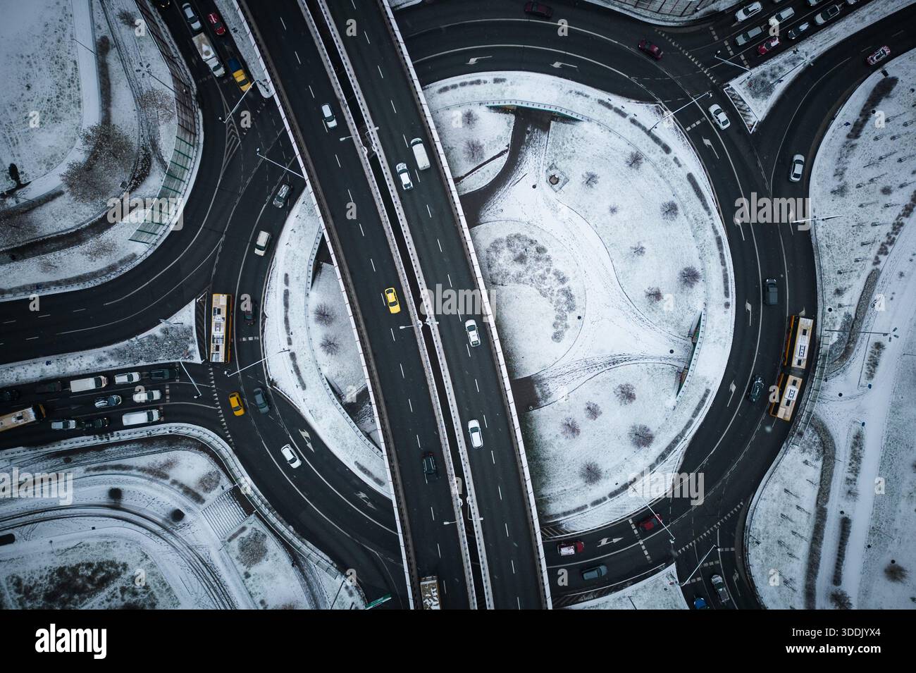 Traffic, cars are seen on a roundabout in this file photo taken in ...