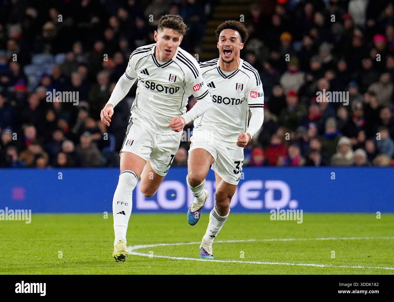 Fulham's Tom Cairney (left) celebrates with Antonee Robinson after ...