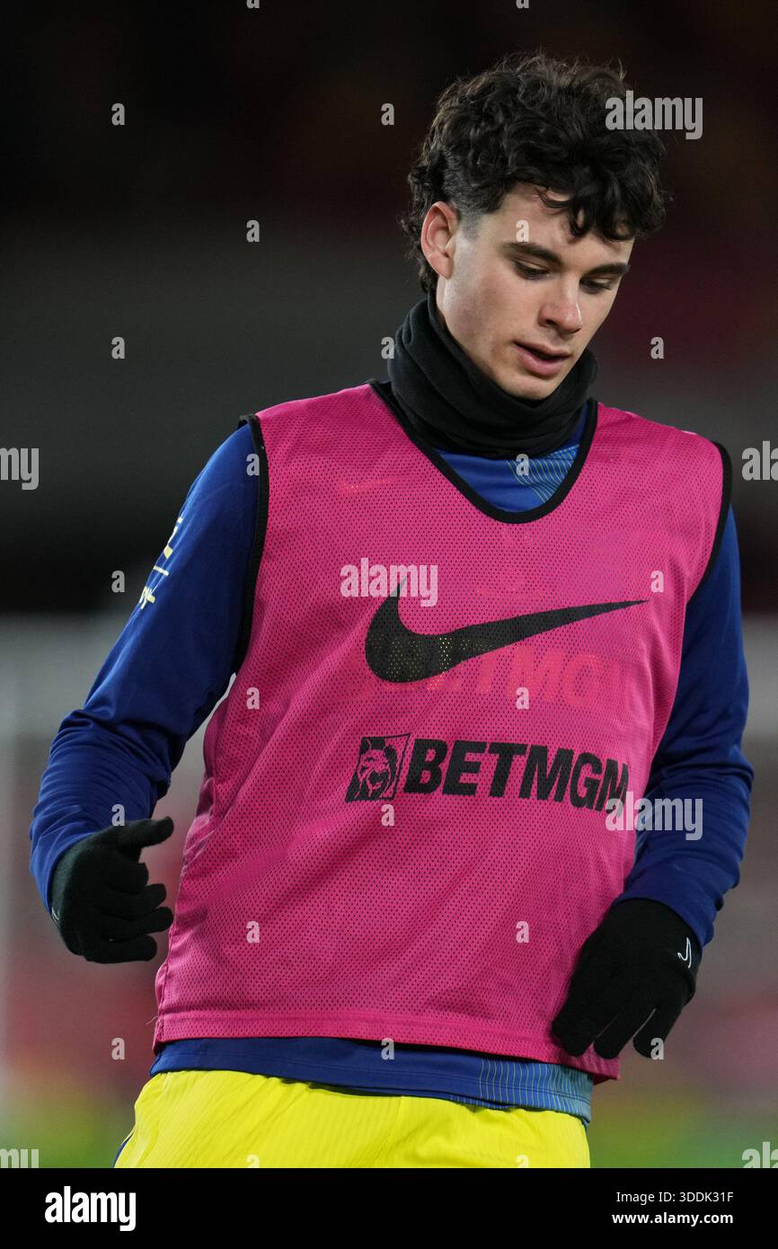 Archie Gray of Tottenham Hotspur ahead of the Premier League match ...