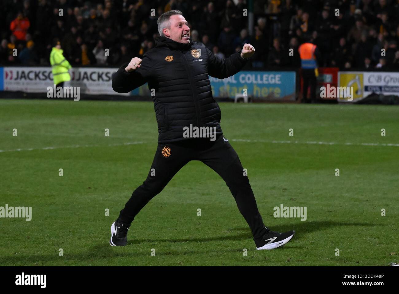 Neil Harris manager of Cambridge United celebrates the win during the ...