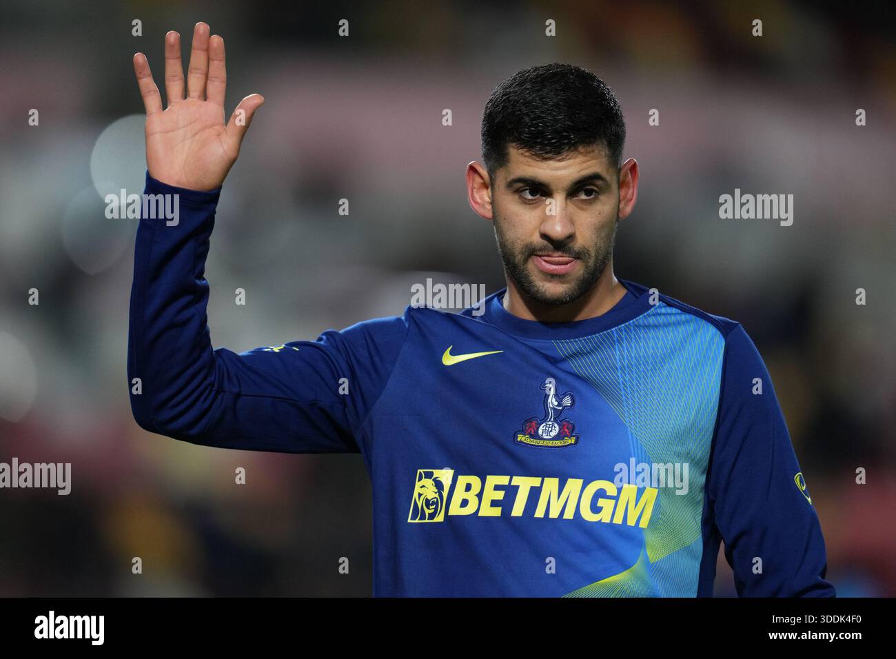 Cristian Romero of Tottenham Hotspur ahead of the Premier League match ...