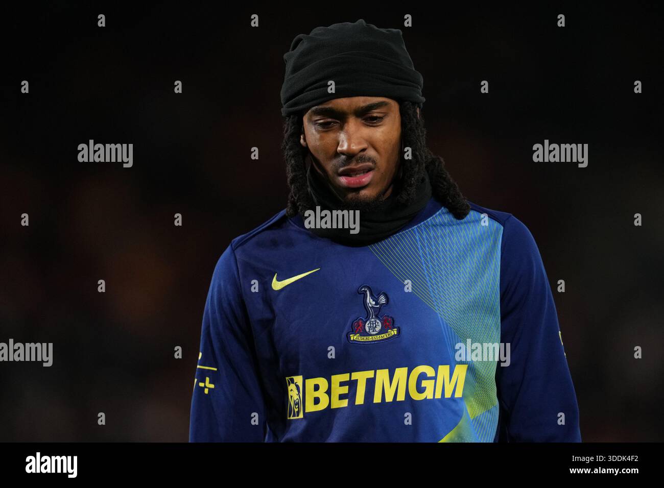 Djed Spence of Tottenham Hotspur ahead of the Premier League match ...