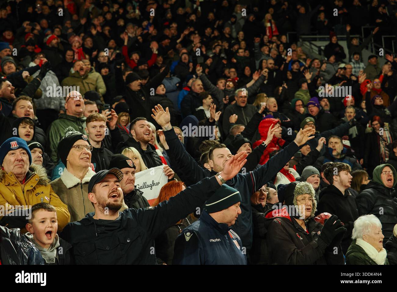 Hull, United Kingdom . 1 January, 2026. Pictured left to right, Stoke ...