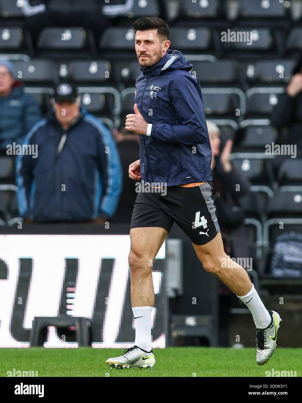 4, Danny Batth of Derby County at warm up during the Sky Bet ...