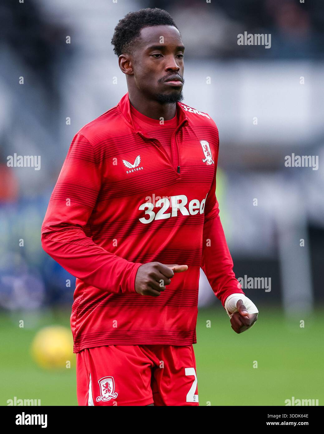 24, Alex Bangura of Middlesbrough FC at warm up during the Sky Bet ...