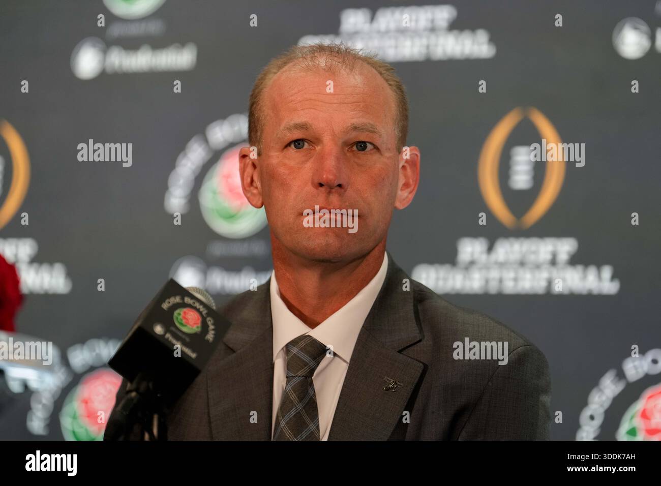 Alabama Crimson Tide head coach Kalen DeBoer during a press conference ...