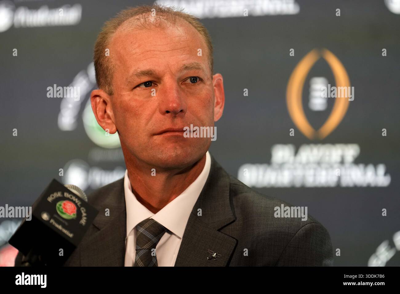 Alabama Crimson Tide head coach Kalen DeBoer during a press conference ...