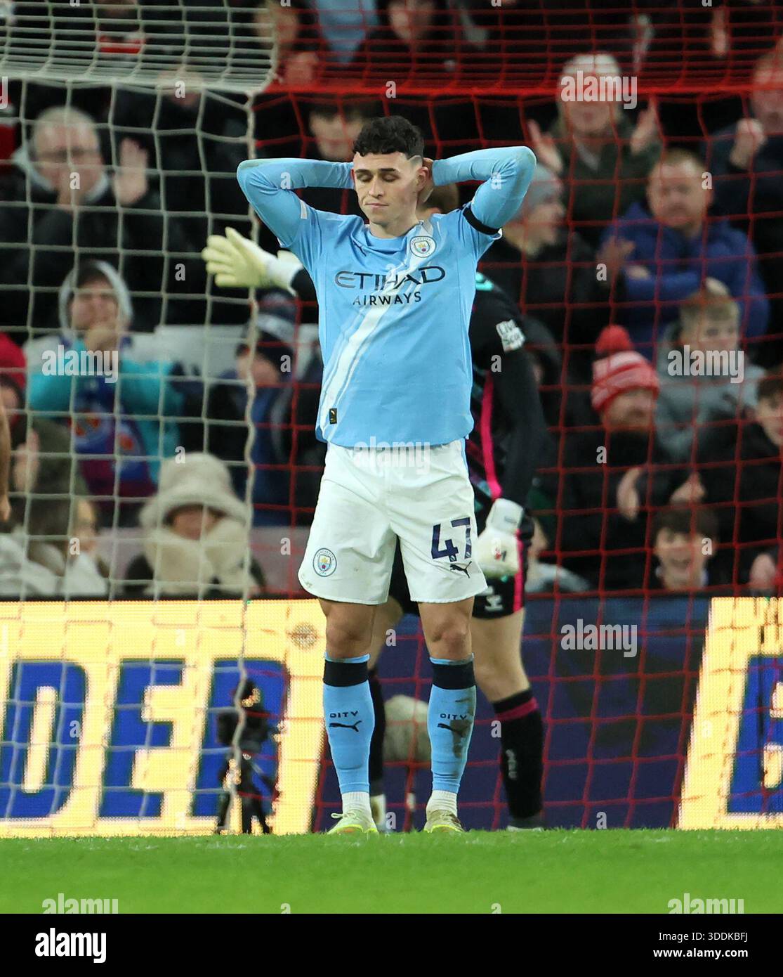 Manchester City's Phil Foden reacts to a missed chance during the ...