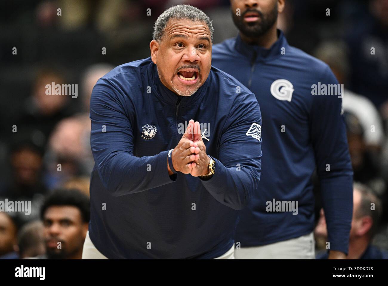 Georgetown head coach Ed Cooley in action during the first half of an ...
