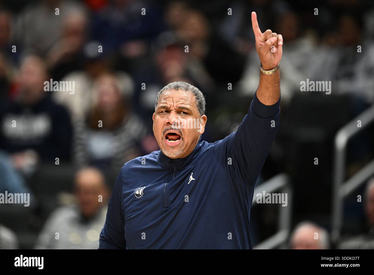 Georgetown head coach Ed Cooley in action during the first half of an ...