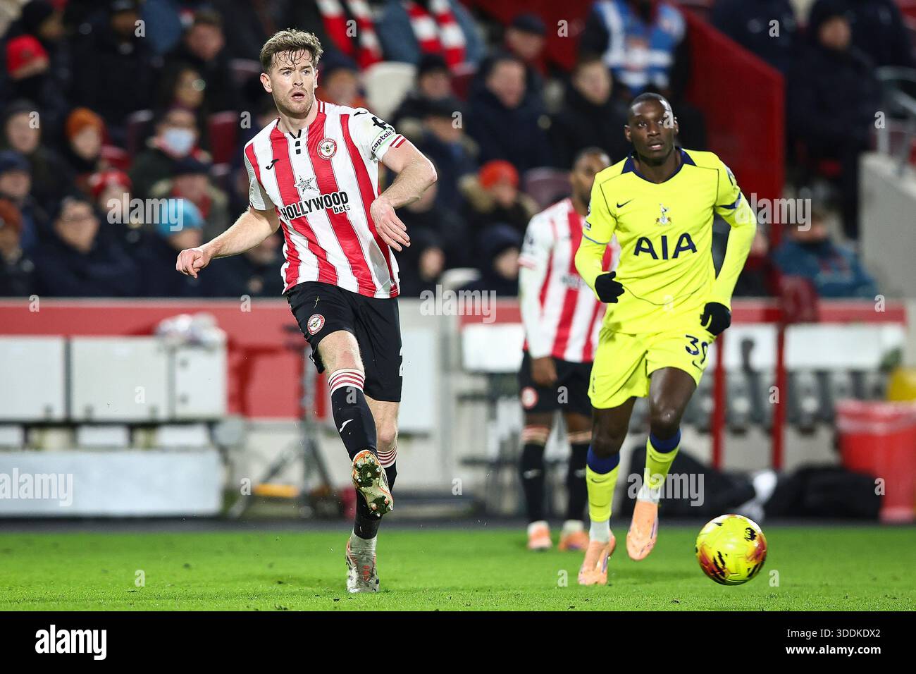 Nathan Collins of Brentford clears the ball during the Brentford v ...