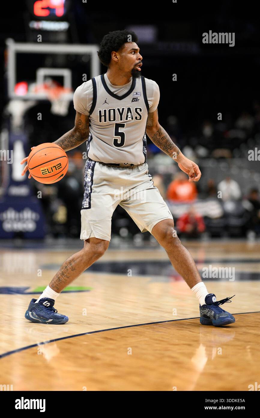 Georgetown guard Kj Lewis (5) in action during the second half of an ...